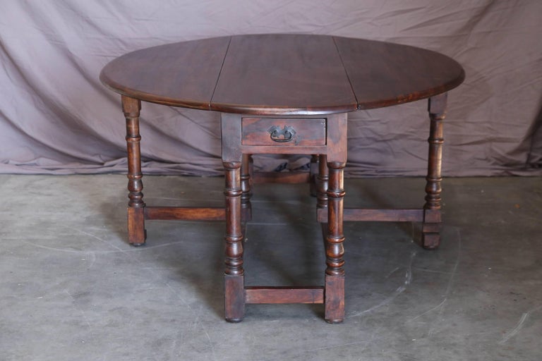 1920s Solid Teak Wood British Colonial Gate Leg Breakfast Table For ...