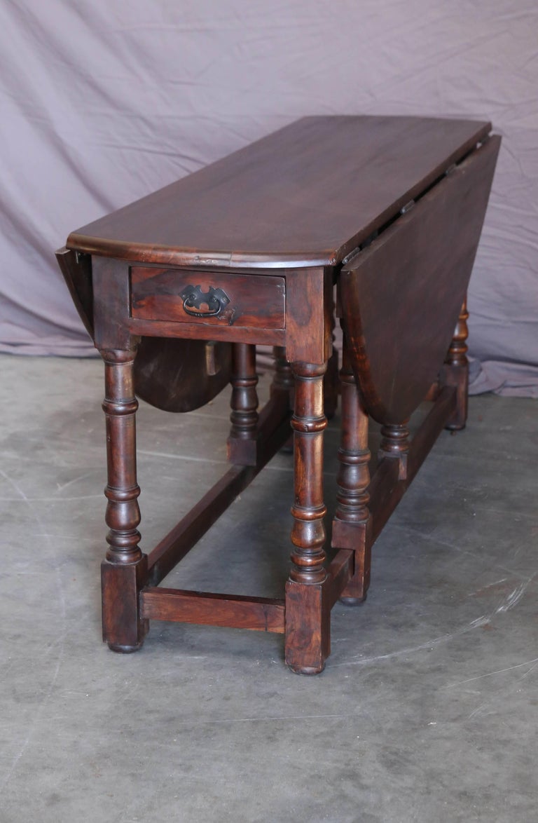 1920s Solid Teak Wood British Colonial Gate Leg Breakfast Table For ...