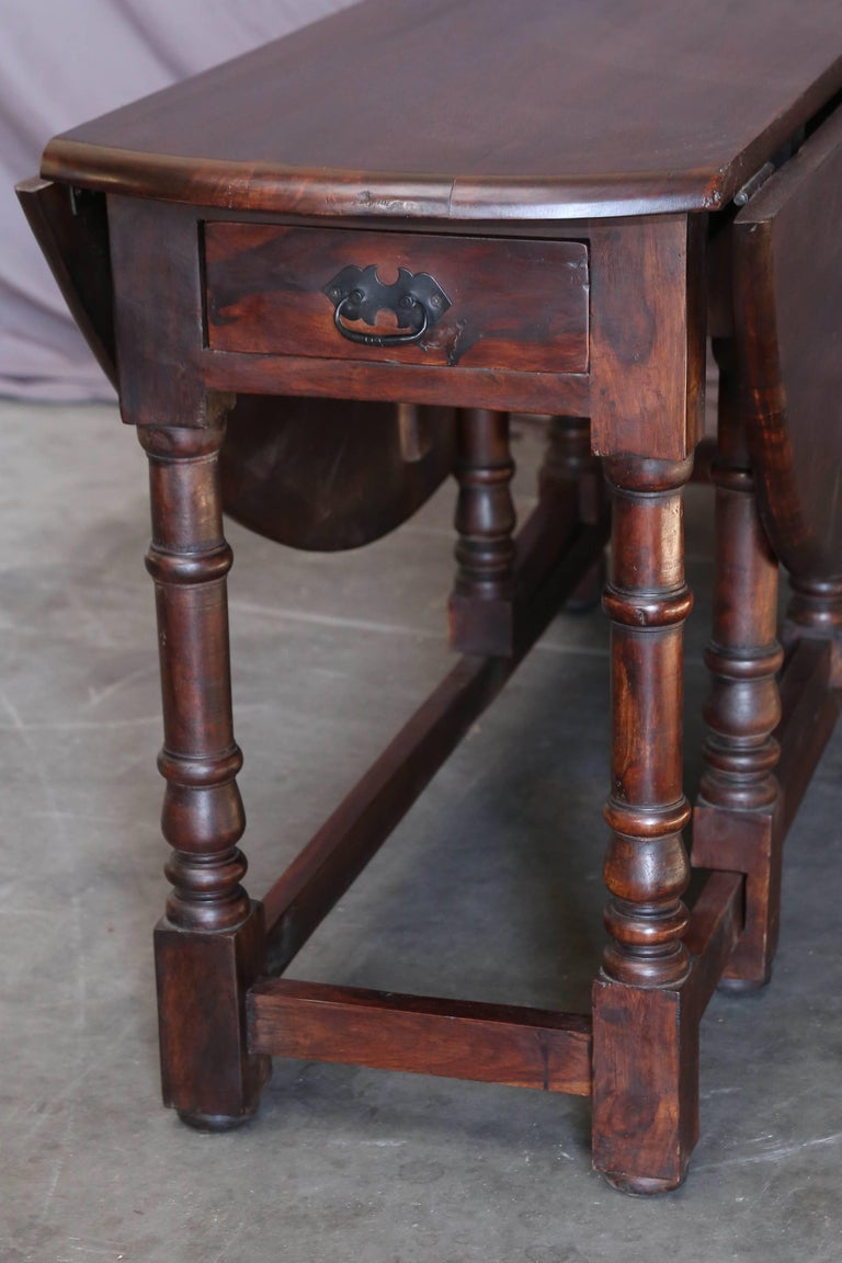 1920s Solid Teak Wood British Colonial Gate Leg Breakfast Table For ...