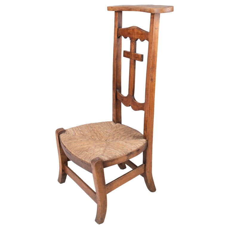 1920s Spanish Hand Carved Ornate Pine Wood "Prie-dieu" Prayer Stool at ...
