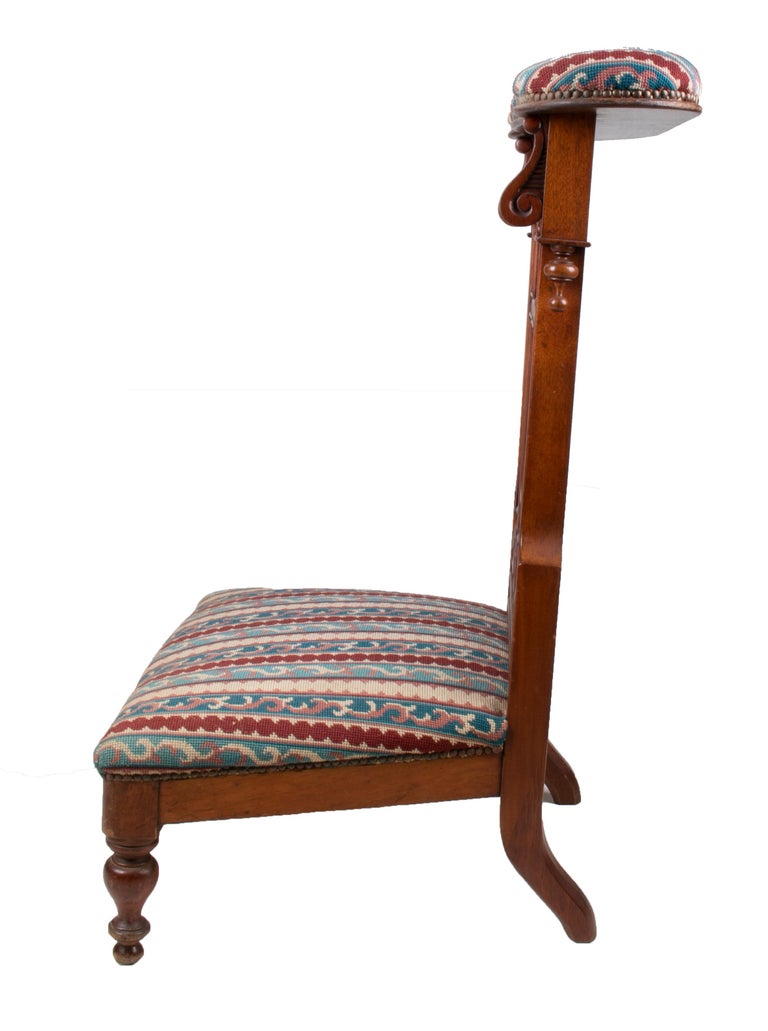 1920s Spanish Hand Carved Ornate Walnut Wood "Prie-dieu" Prayer Stool ...