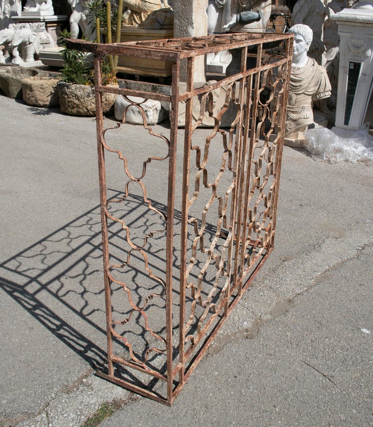1920s Spanish Wrought Iron Window Grille For Sale at 1stDibs