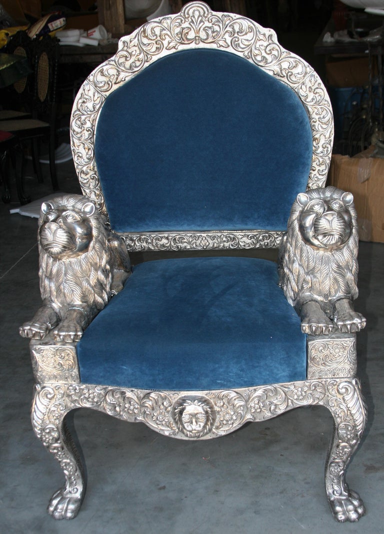 1920s Sterling Silver Custom Handcrafted Throne Type Chair from ...