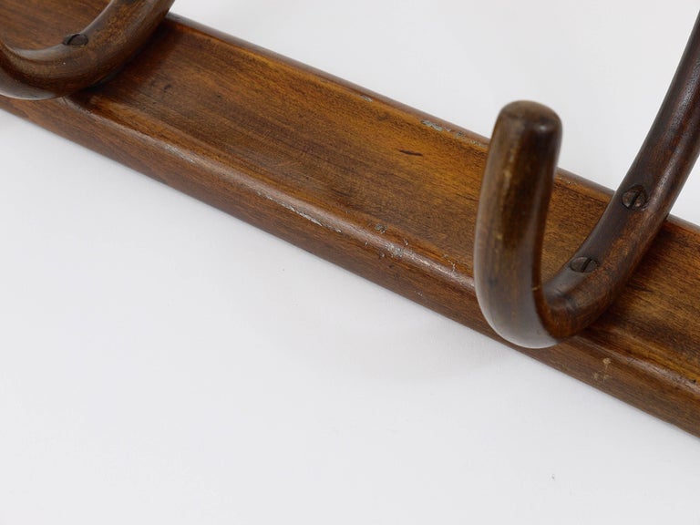 1920s Thonet Vienna Art Nouveau Bentwood Wall Coat Rack with S Hooks ...