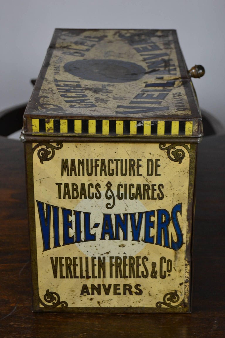 1920s Tobacco Tin Box, Antwerp, Belgium at 1stDibs