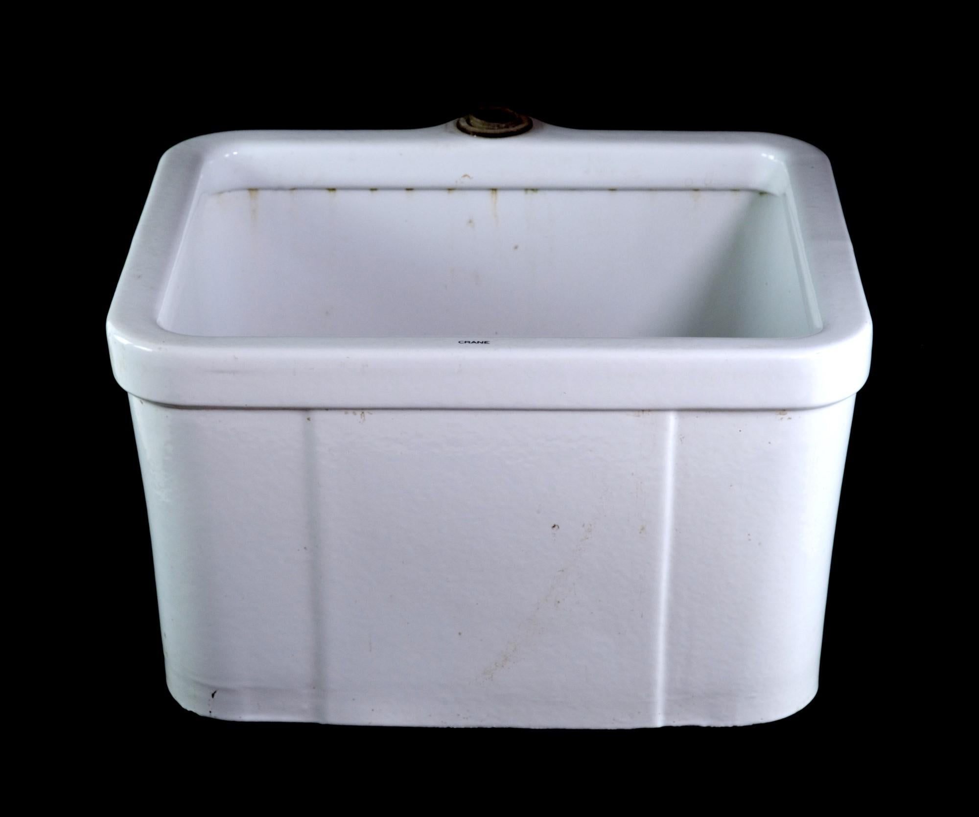 1920s Unusual White Porcelain Deep Slop Sink by Crane For Sale at ...