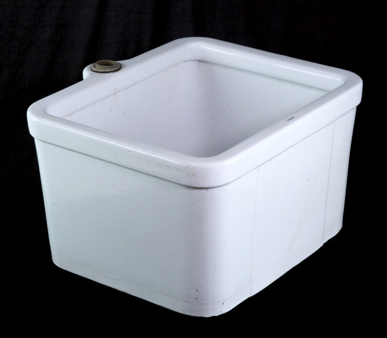 1920s Unusual White Porcelain Deep Slop Sink by Crane For Sale at ...