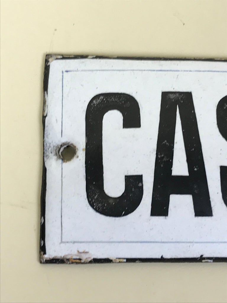 1920s Vintage Curved Italian Enamel Metal Sign "Cassa", ‘Cash Desk Sign ...