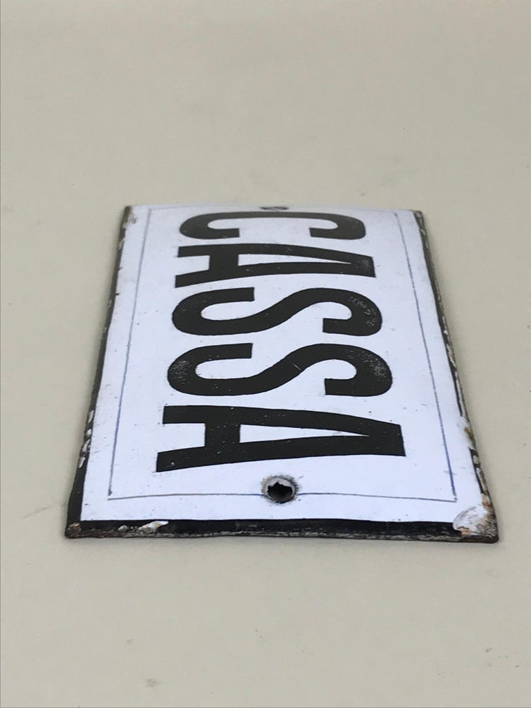 1920s Vintage Curved Italian Enamel Metal Sign "Cassa", ‘Cash Desk Sign ...