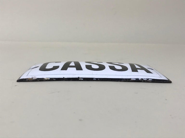 1920s Vintage Curved Italian Enamel Metal Sign "Cassa", ‘Cash Desk Sign ...
