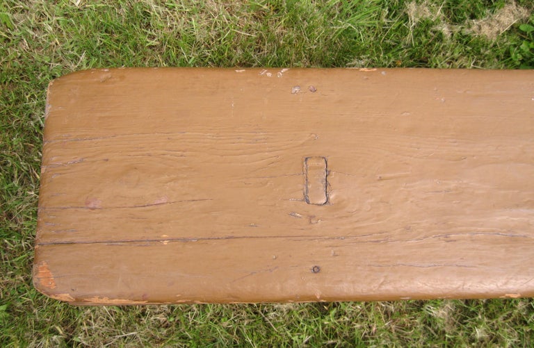 1920s Wonderful Pine Bench Golden Putty Color over Old Red Wash For ...