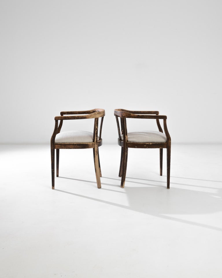 1920s Wooden Armchairs from Central Europe, a Pair at 1stDibs