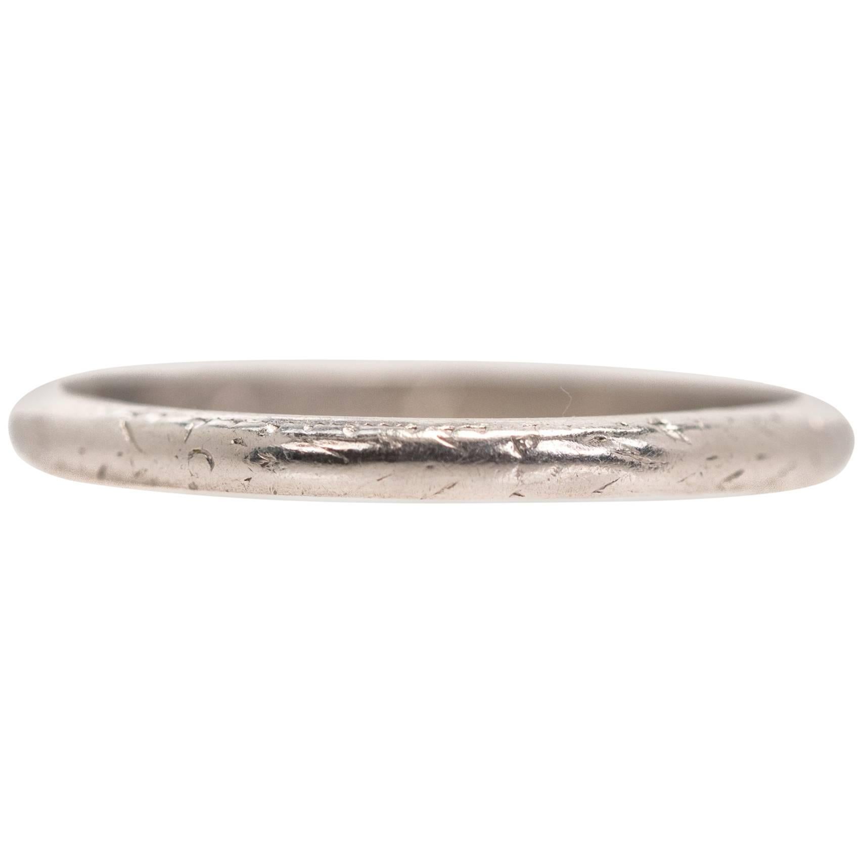 1921 Art Deco Platinum Wedding Band Ring For Sale at 1stDibs | thin ...