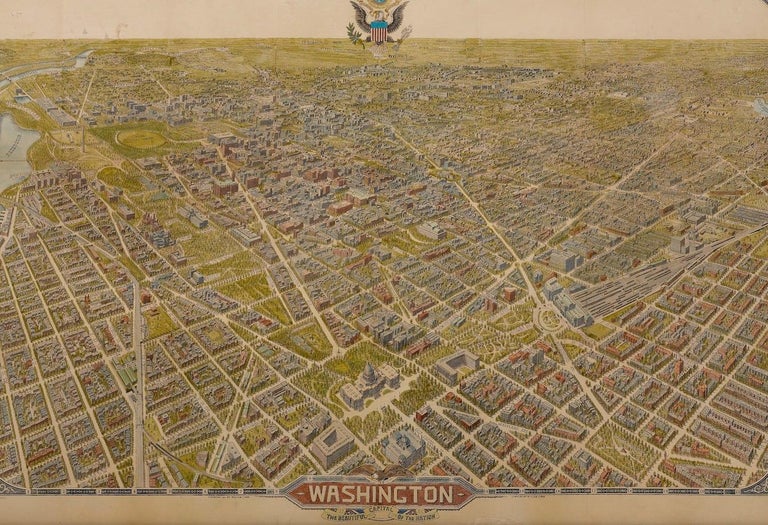 1921 Washington, D.C Bird's Eye View, by William Olsen, Vintage Map at ...