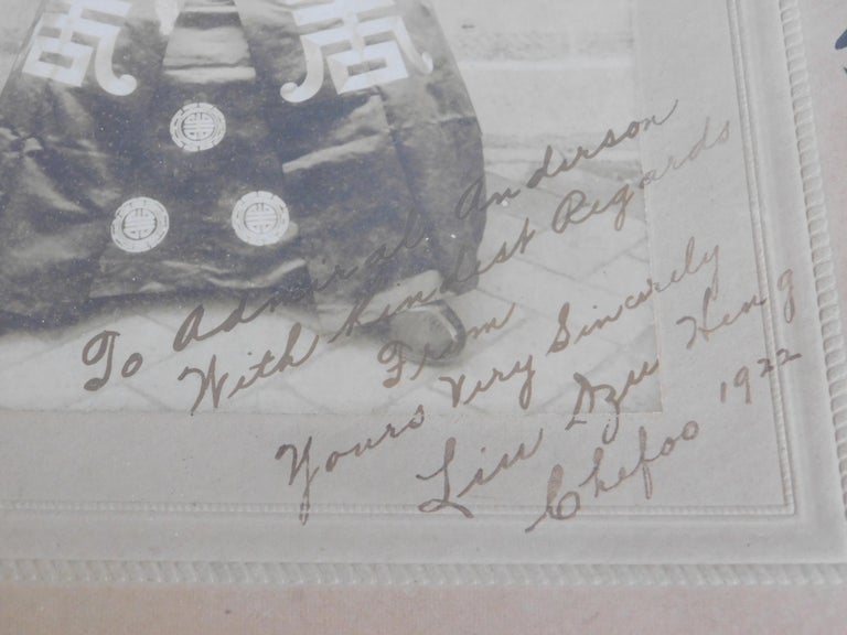 1922 Photograph of Chinese Chefoo Liu Dzu Hing Presented to USA Admiral ...