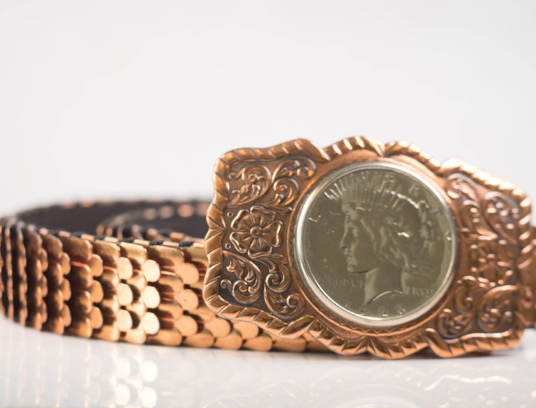 Bell Trading Post Peace Dollar Copper Belt, 1923 For Sale at 1stDibs
