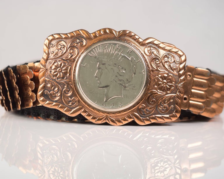 Bell Trading Post Peace Dollar Copper Belt, 1923 For Sale at 1stDibs
