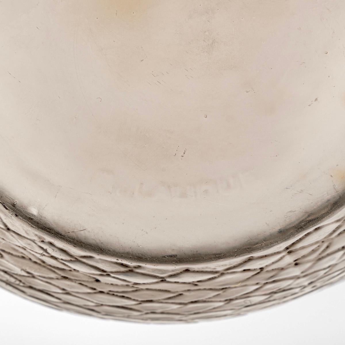 1924 René Lalique Serpent Vase in Frosted Glass with Blue Patina, Snake ...