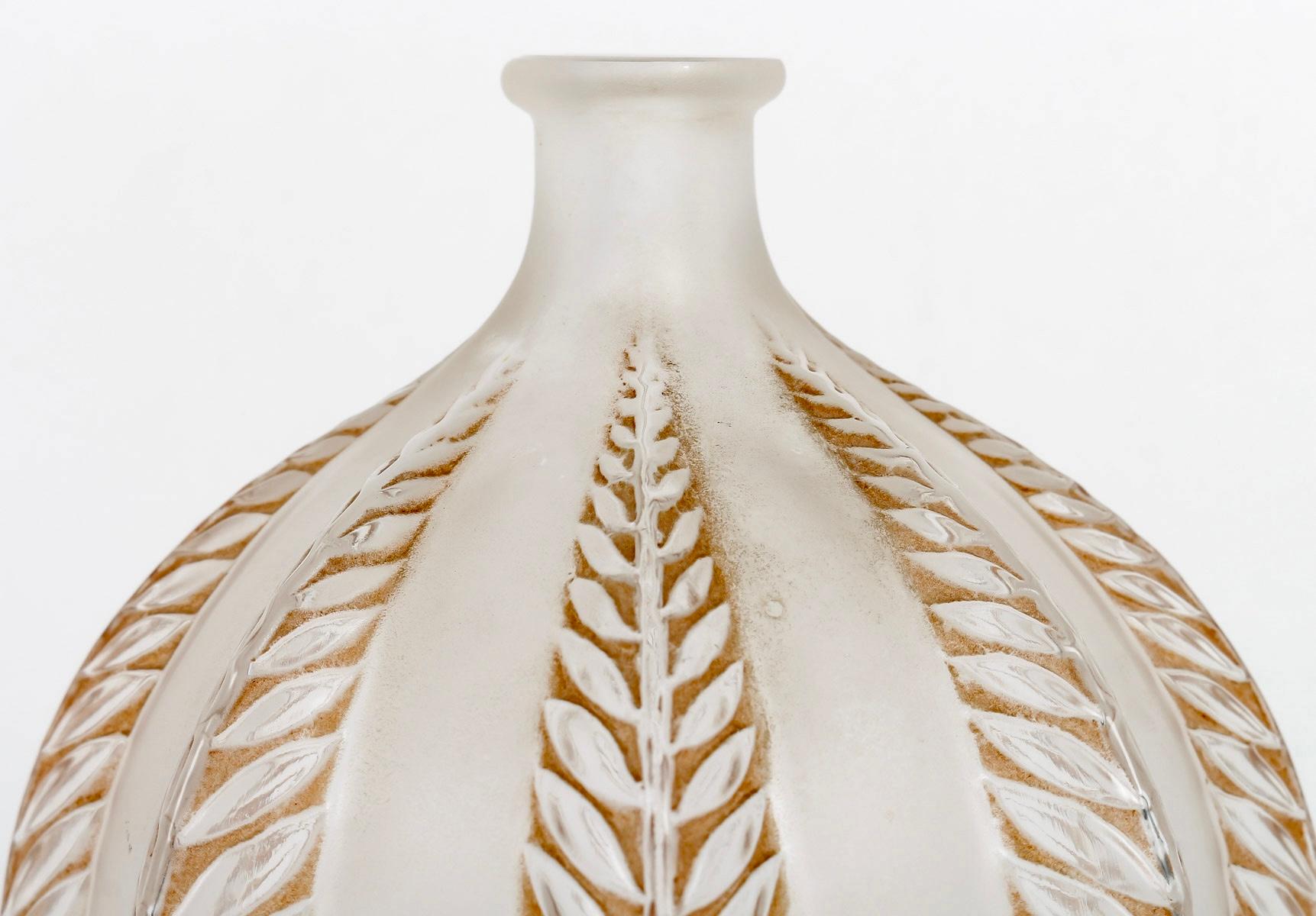 1924 René Lalique, Vase Malines Frosted Glass with Sepia Patina at ...
