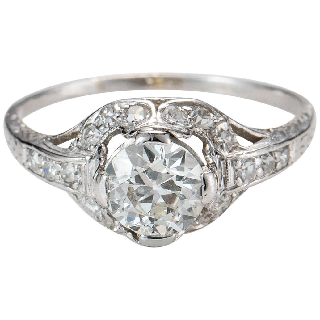 .15 Carat Diamond Platinum Engagement Ring For Sale at 1stDibs | .15 ...