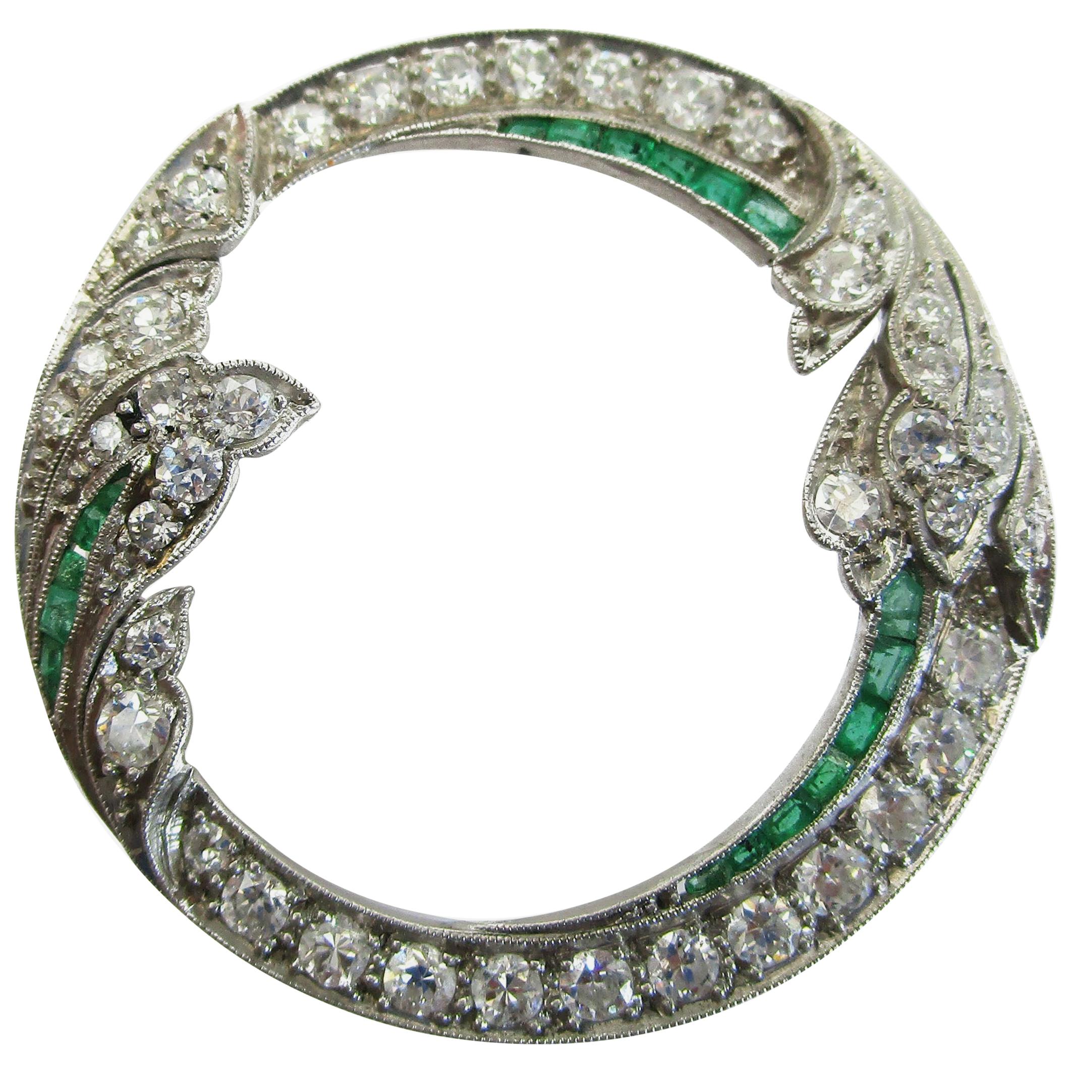 Diamond Platinum Pin Brooch For Sale at 1stDibs