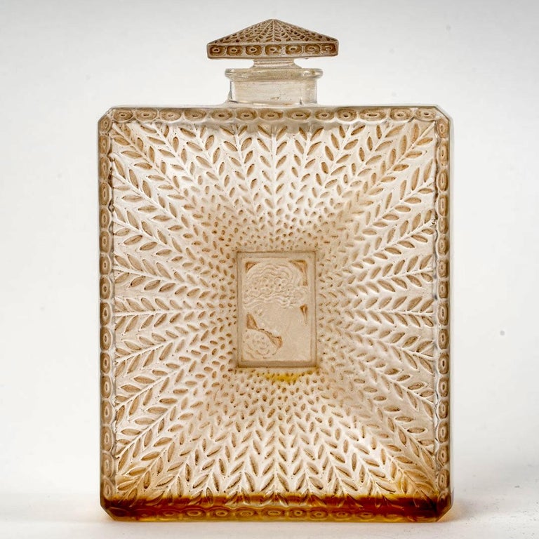 1925 René Lalique Perfume Bottles La Belle Saison Glass Sepia Patina ...