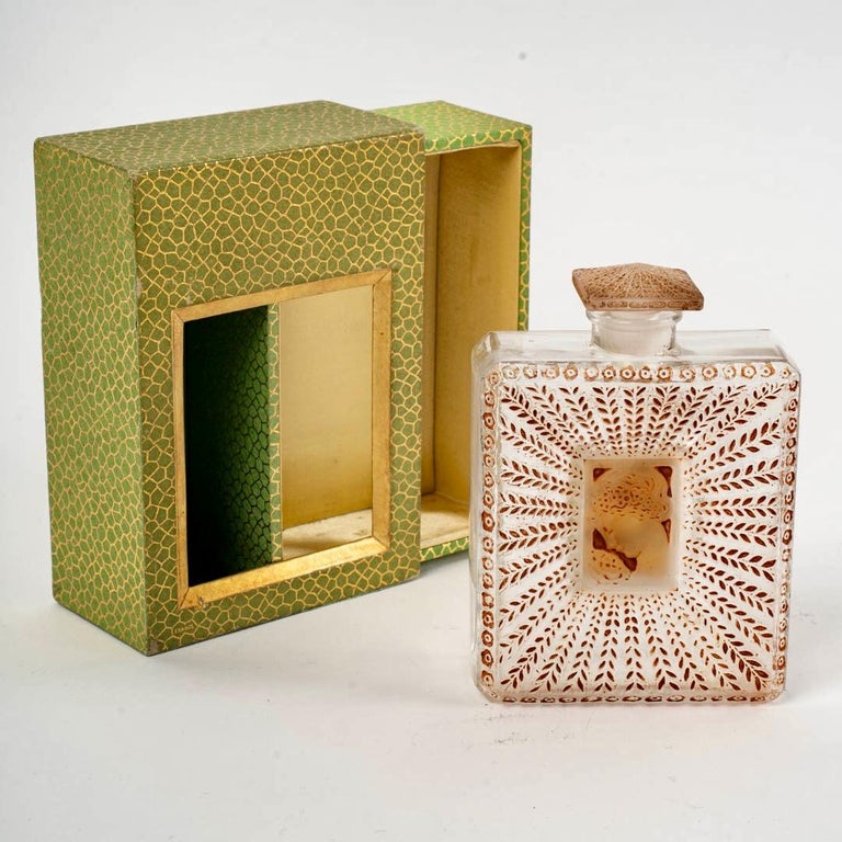 1925 René Lalique Perfume Bottles La Belle Saison Glass Sepia Patina ...