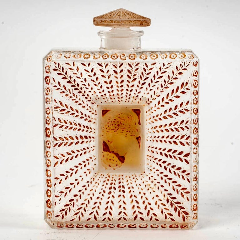 1925 René Lalique Perfume Bottles La Belle Saison Glass Sepia Patina ...