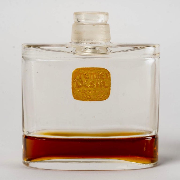 1926 René Lalique Perfume Bottle Sous Le Gui Glass Green Patina Jean de ...