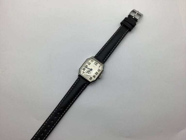 1928, Elgin Model E-2, Art Deco Beauty, 14K White Gold Filled For Sale ...