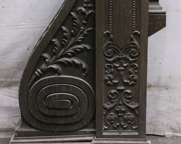 1928 Intricately Carved Oak Newel Post from the Rose Hill Tudor Mansion ...