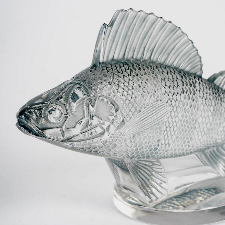 1928 René Lalique Car Mascot Hood Ornament Frosted in Glass with Blue ...