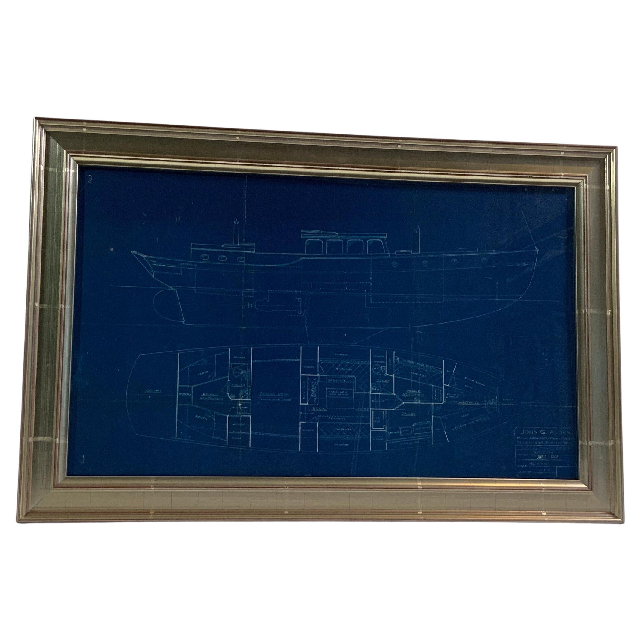 John Alden One Design Class Blueprint For Sale at 1stDibs