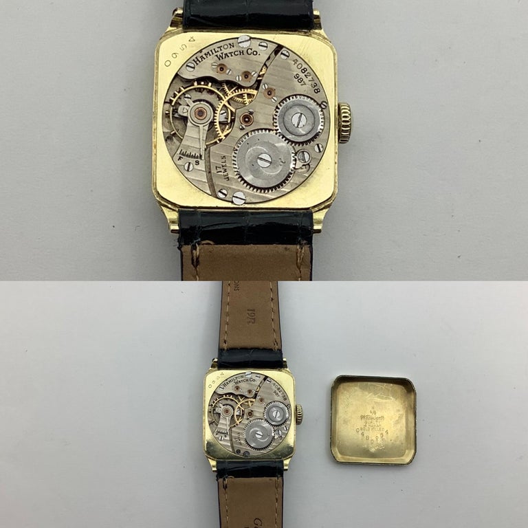1929 Hamilton Tonneau 14KY Gold Filled, 17 Jewels, Remarkable Survivor ...