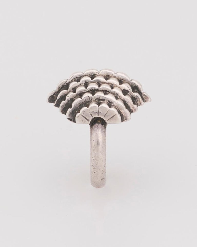 1929 Rare Jean Despres Art Deco Silver Geometric Ring For Sale at 1stDibs