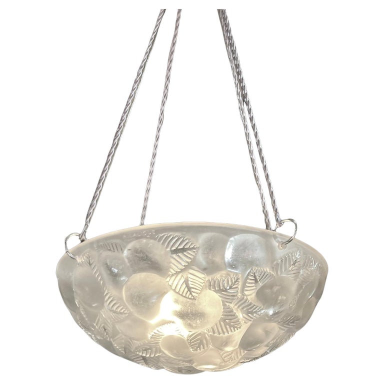 1929 René Lalique - Suspension Ceiling Chandelier Lausanne Frosted ...