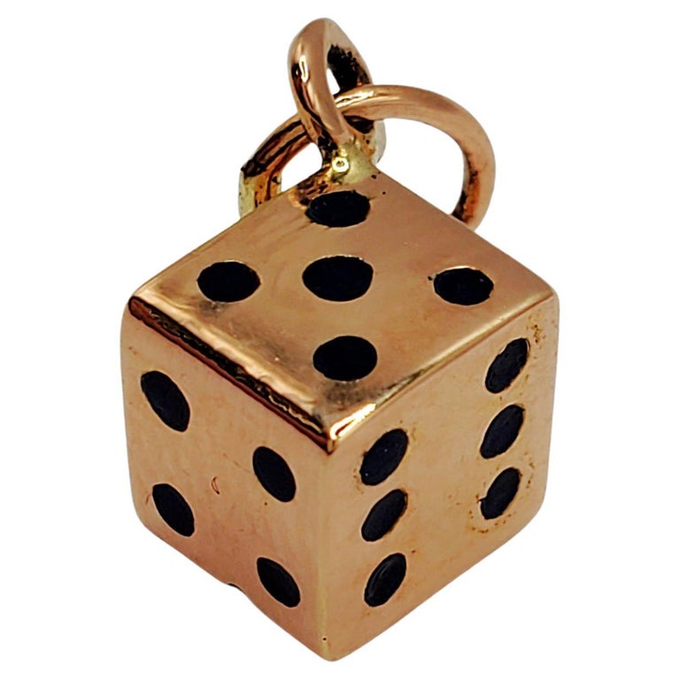 19.2K Rose Gold Dice Charm at 1stDibs