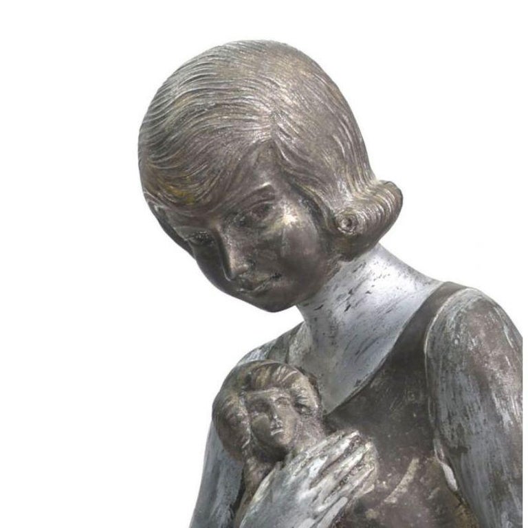 1930 Art Deco Spelter by Demeter Chiparus Onyx Base For Sale at 1stDibs