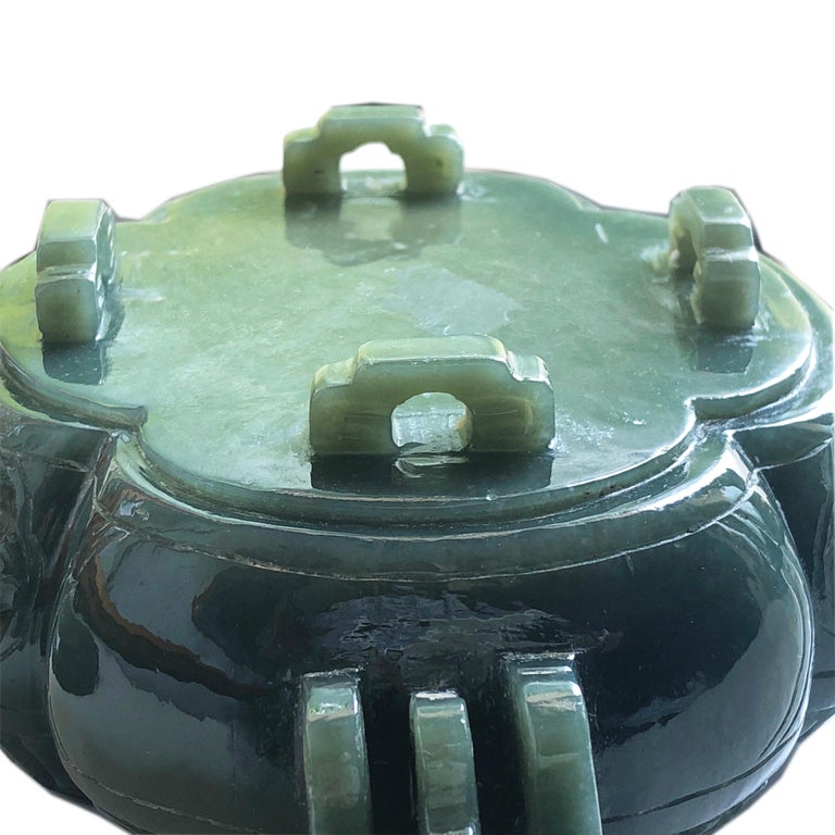 1930 Chinese Export Natural Jadeite Vase with Cover at 1stDibs