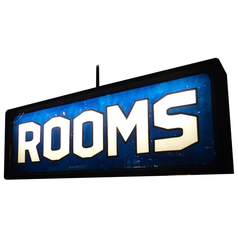1930 Double Sided Reverse Glass Room Sign bei 1stDibs