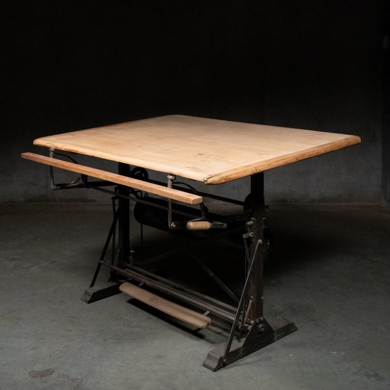 1930 French Industrial Architects Drafting Table by Kahn Freres For ...