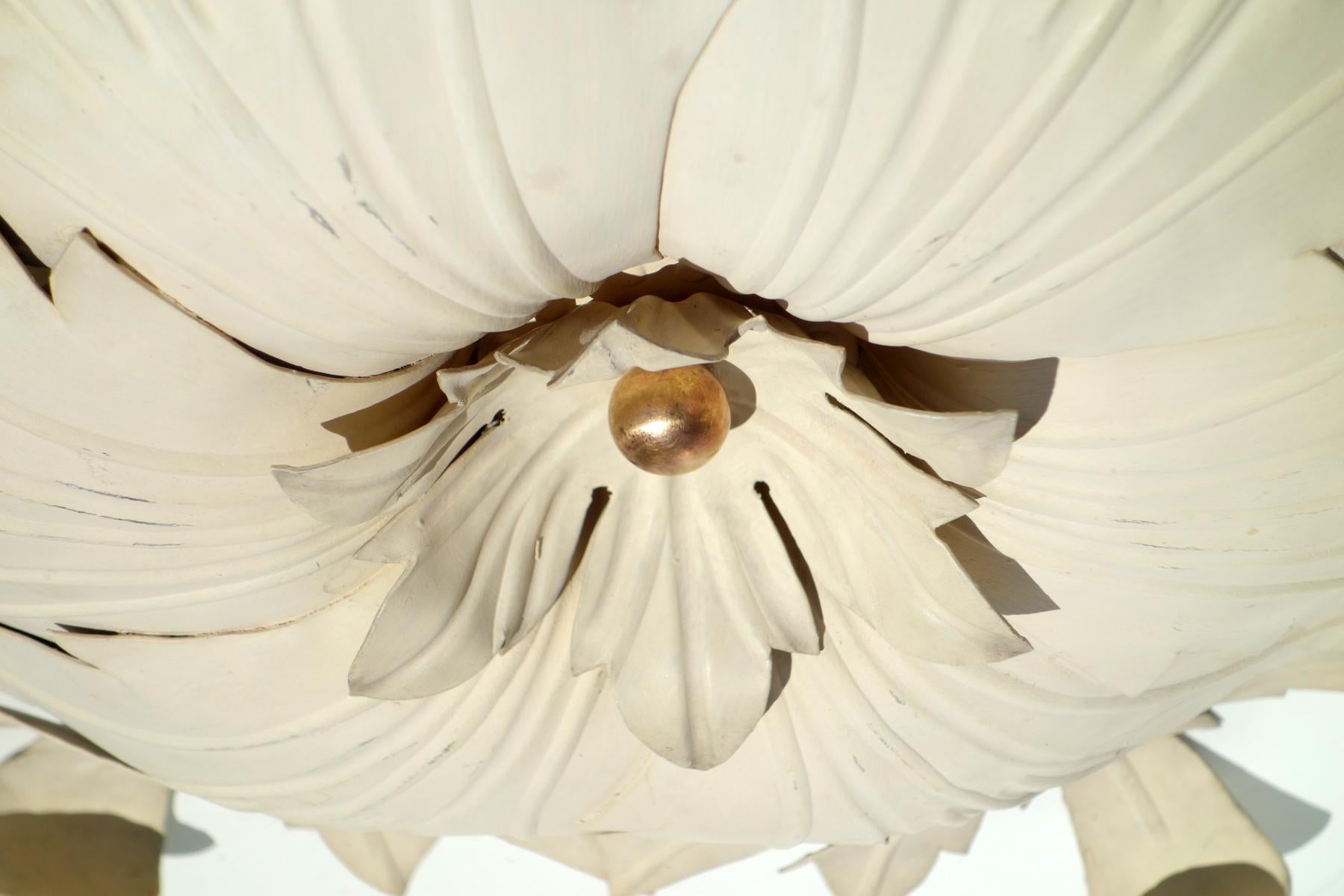 1930 Pietro Chiesa Ivory Acanthus Metal Italian Flush Lamp For Sale at ...
