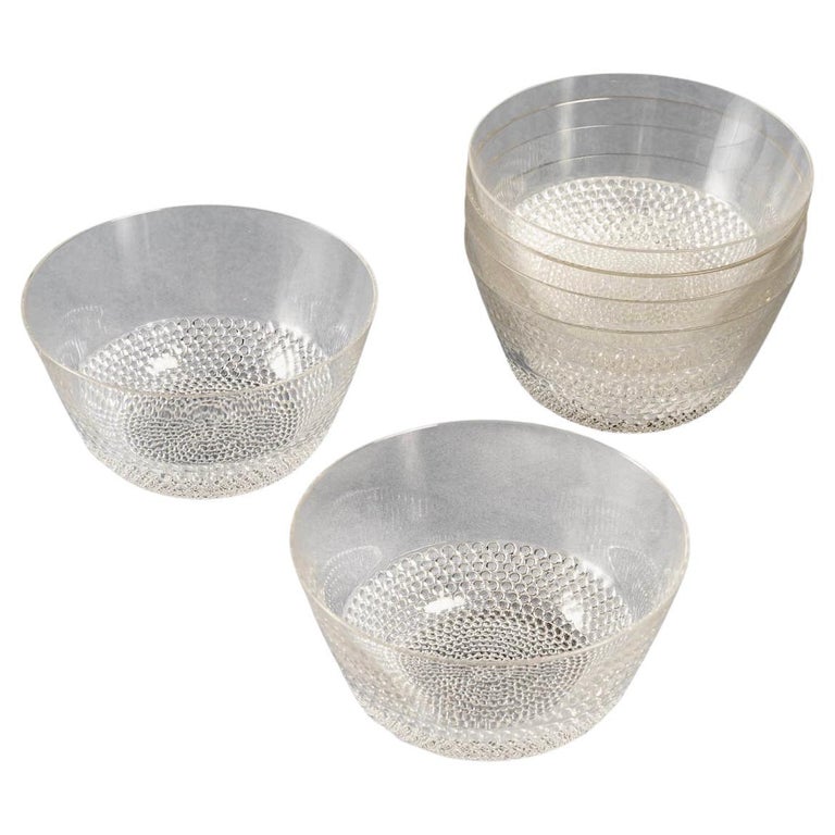 1930 René Lalique Set of 6 Tokyo Nippon Glass Hand Bowls, Art Deco ...