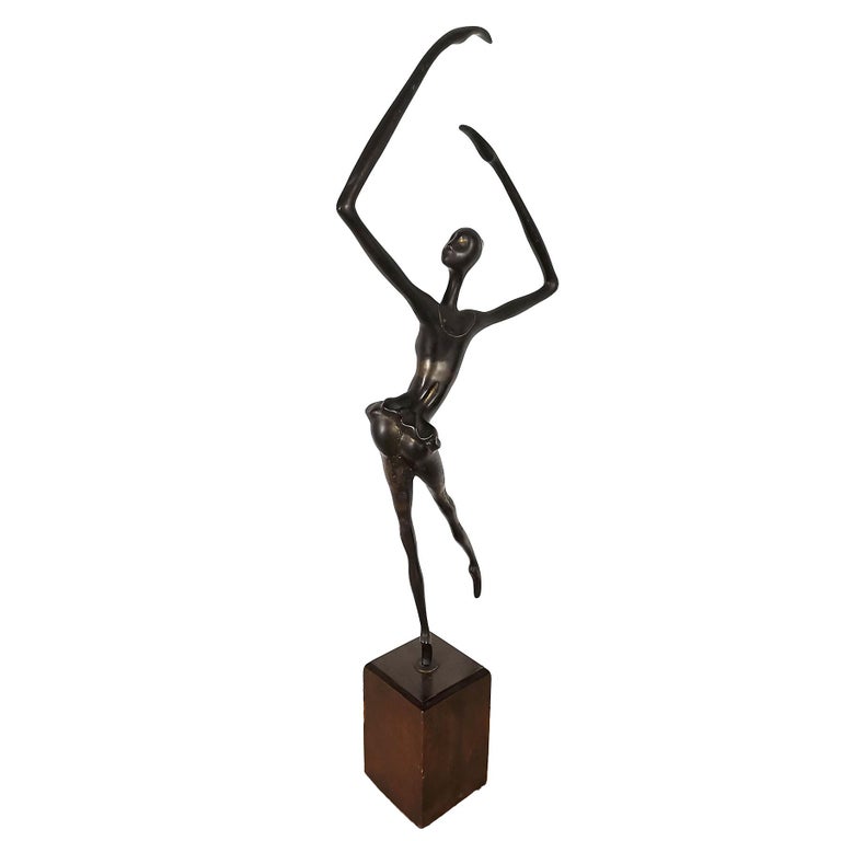 1930s Art Deco Dancer in Bronze, Mahogany Base, Spain For Sale at ...