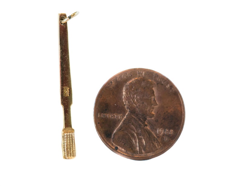 1930s 14 Karat Yellow Gold Toothbrush Charm For Sale (Free Shipping) at ...