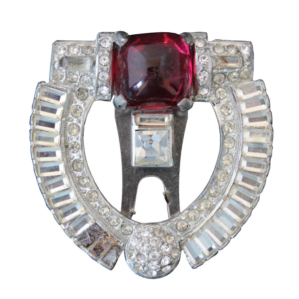 1930s / 40s Vintage Ruby Clips For Sale at 1stDibs