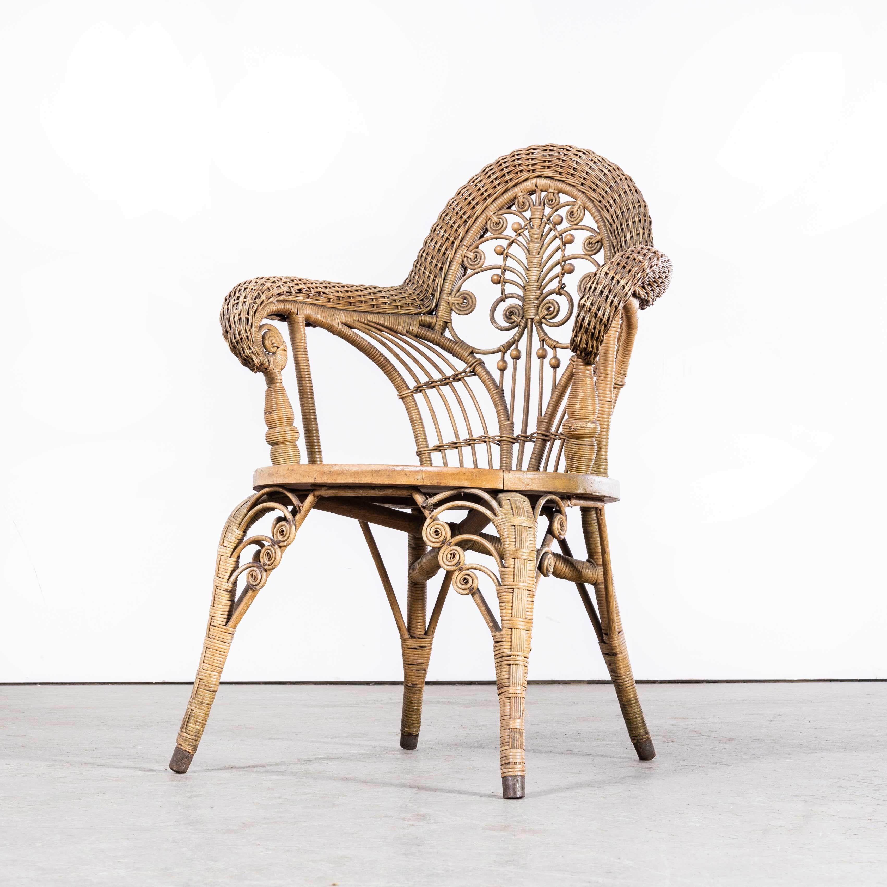 1930s American Wicker Armchair For Sale at 1stDibs