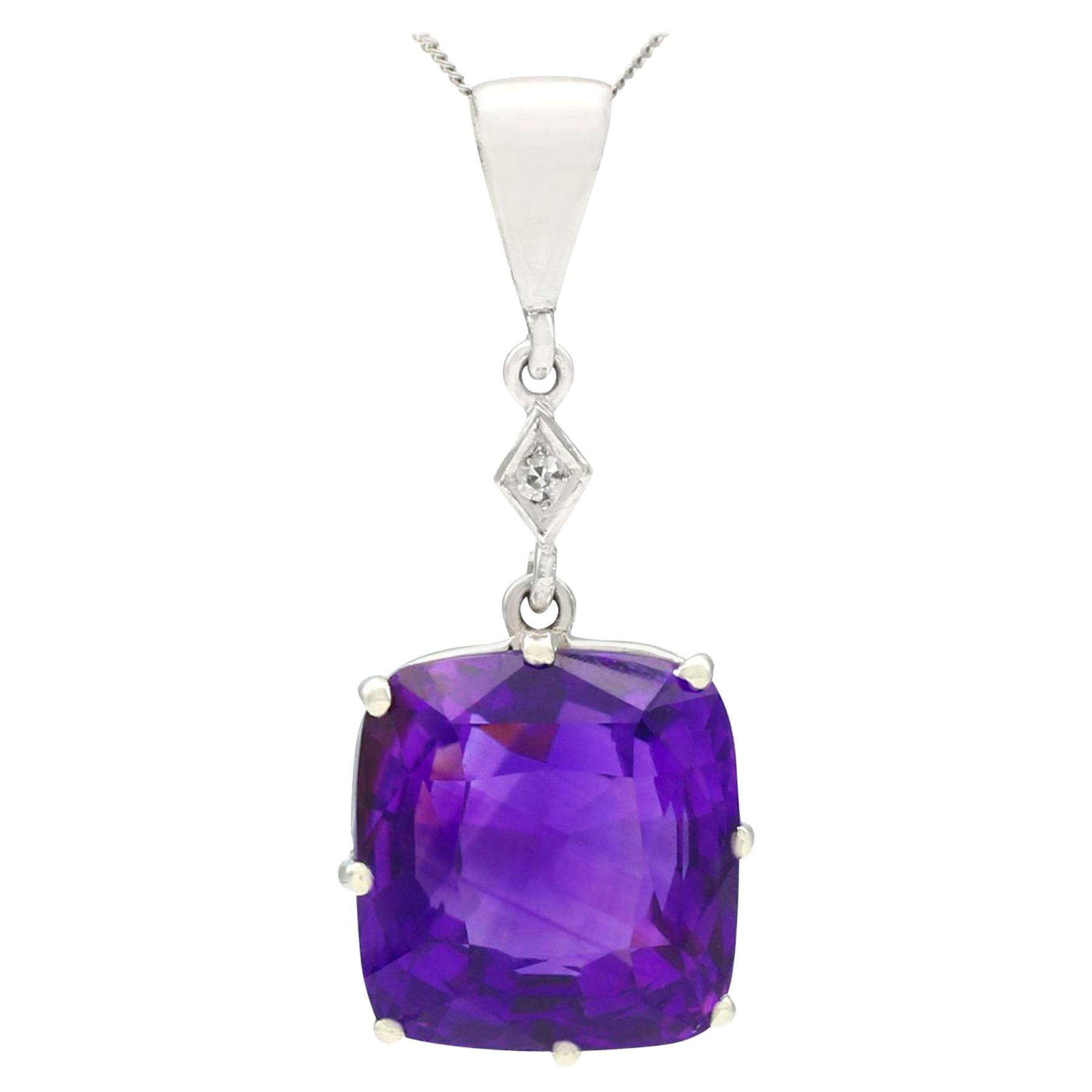 10 Carat Amethyst Diamond Spider Insect Pendant Vintage Modern Gold For ...