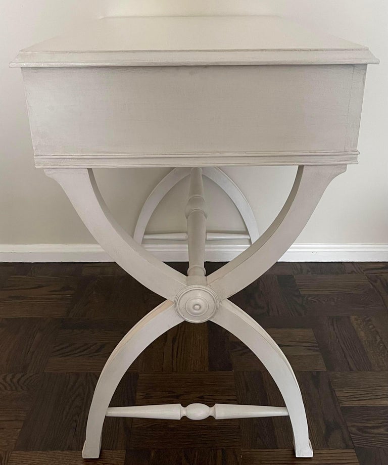 1930s Antique White Neoclassical Writing Table or Vanity For Sale at ...