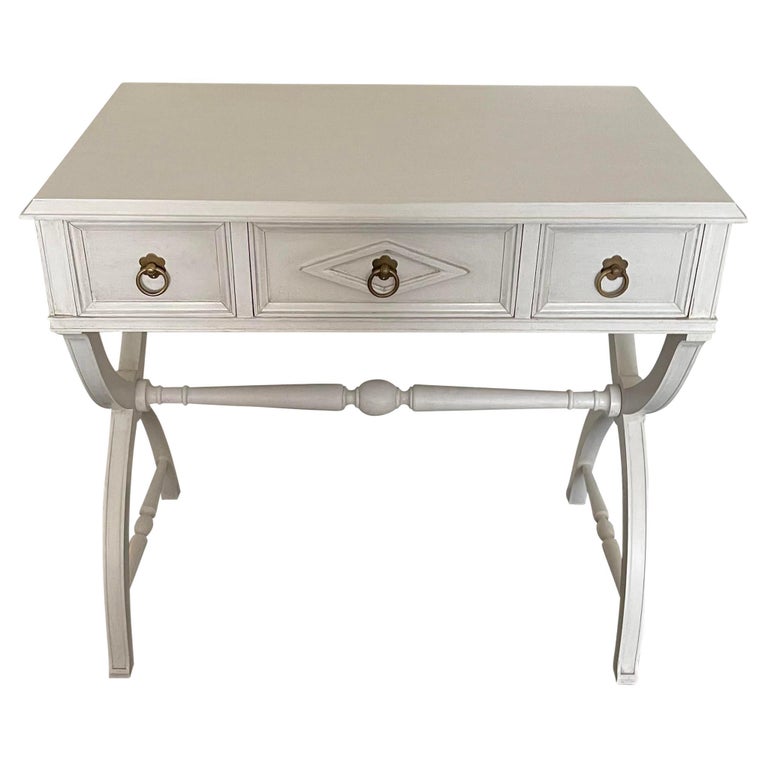 1930s Antique White Neoclassical Writing Table or Vanity For Sale at ...